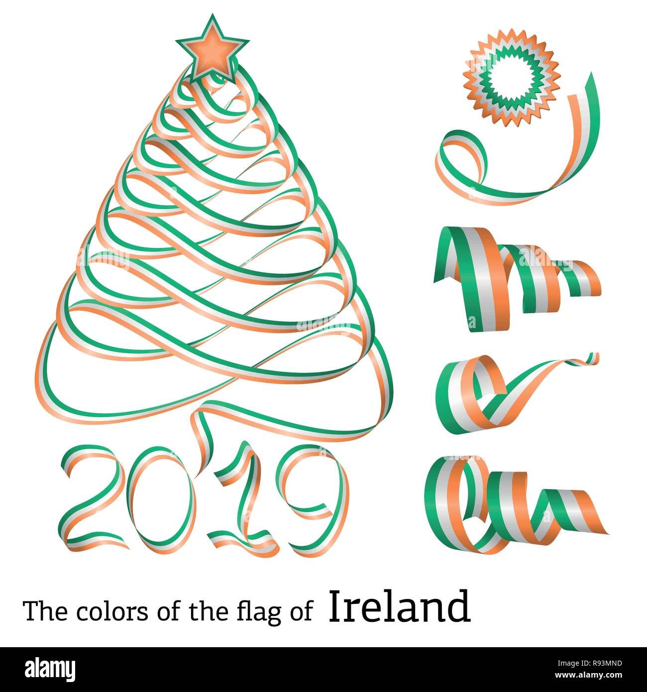 Ribbon in the shape of a Christmas tree with the colors of the flag of ...