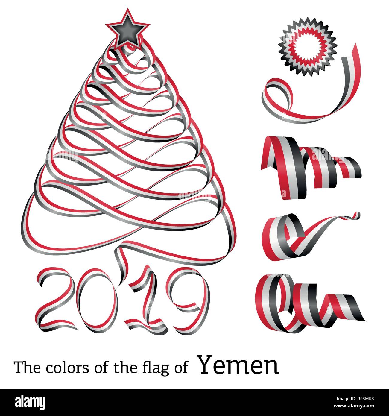 Ribbon in the shape of a Christmas tree with the colors of the flag of ...