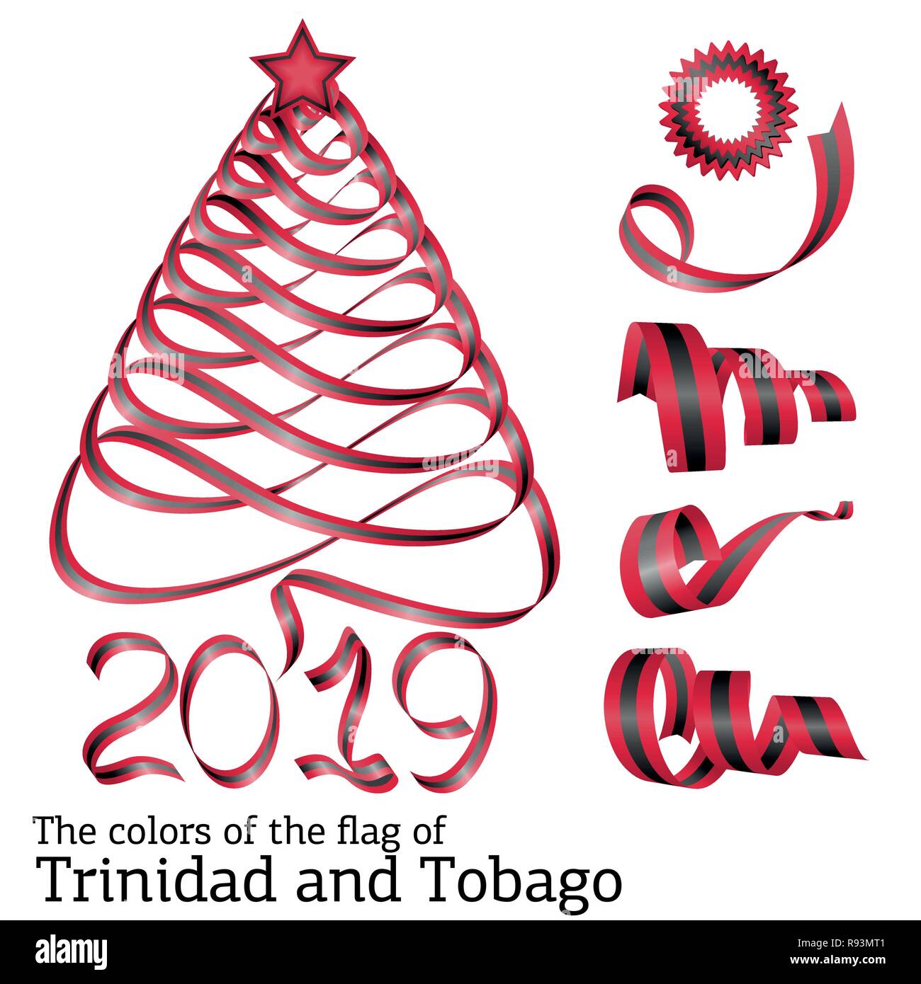 Ribbon in the shape of a Christmas tree with the colors of the flag of ...