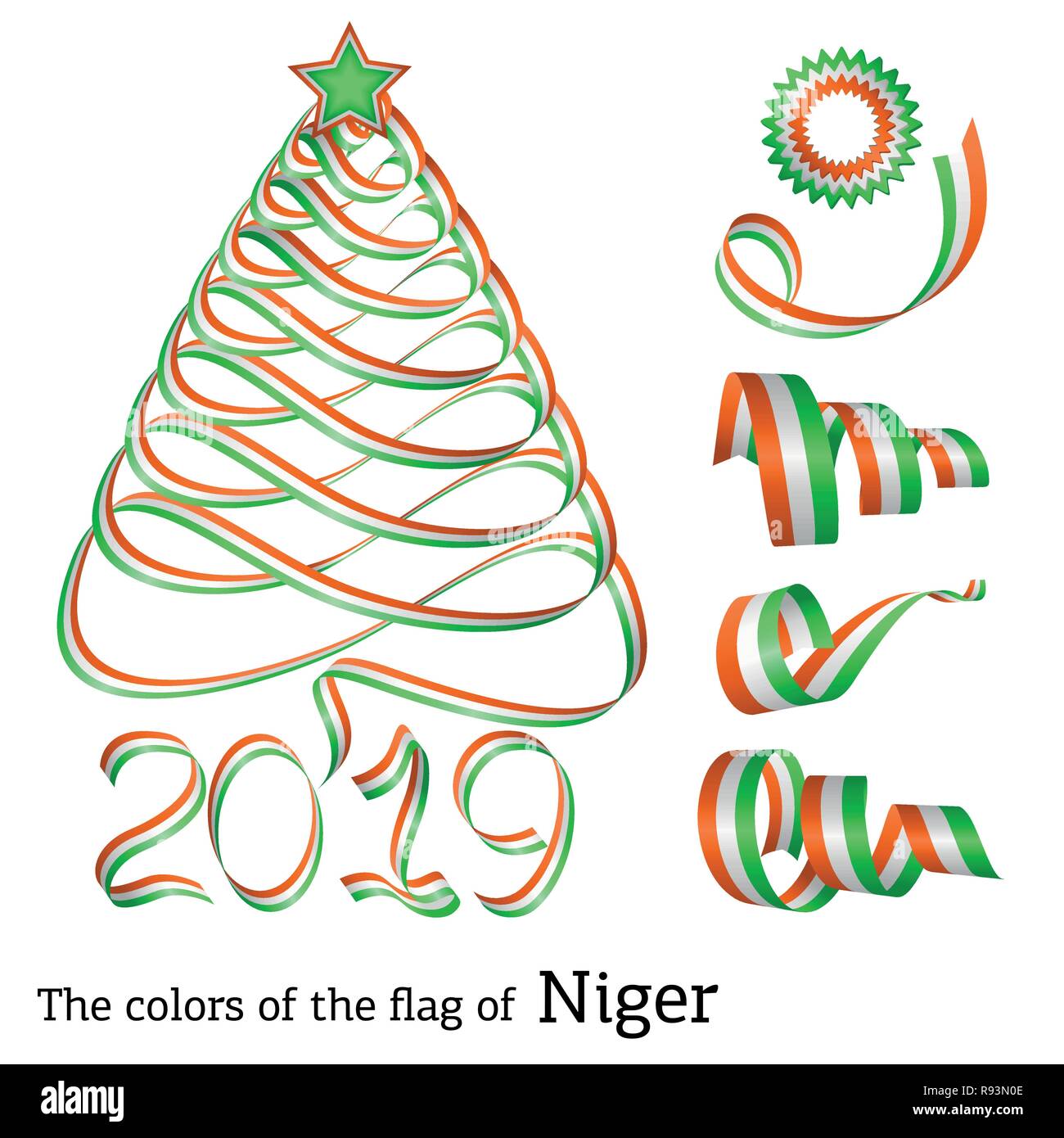 Ribbon in the shape of a Christmas tree with the colors of the flag of ...