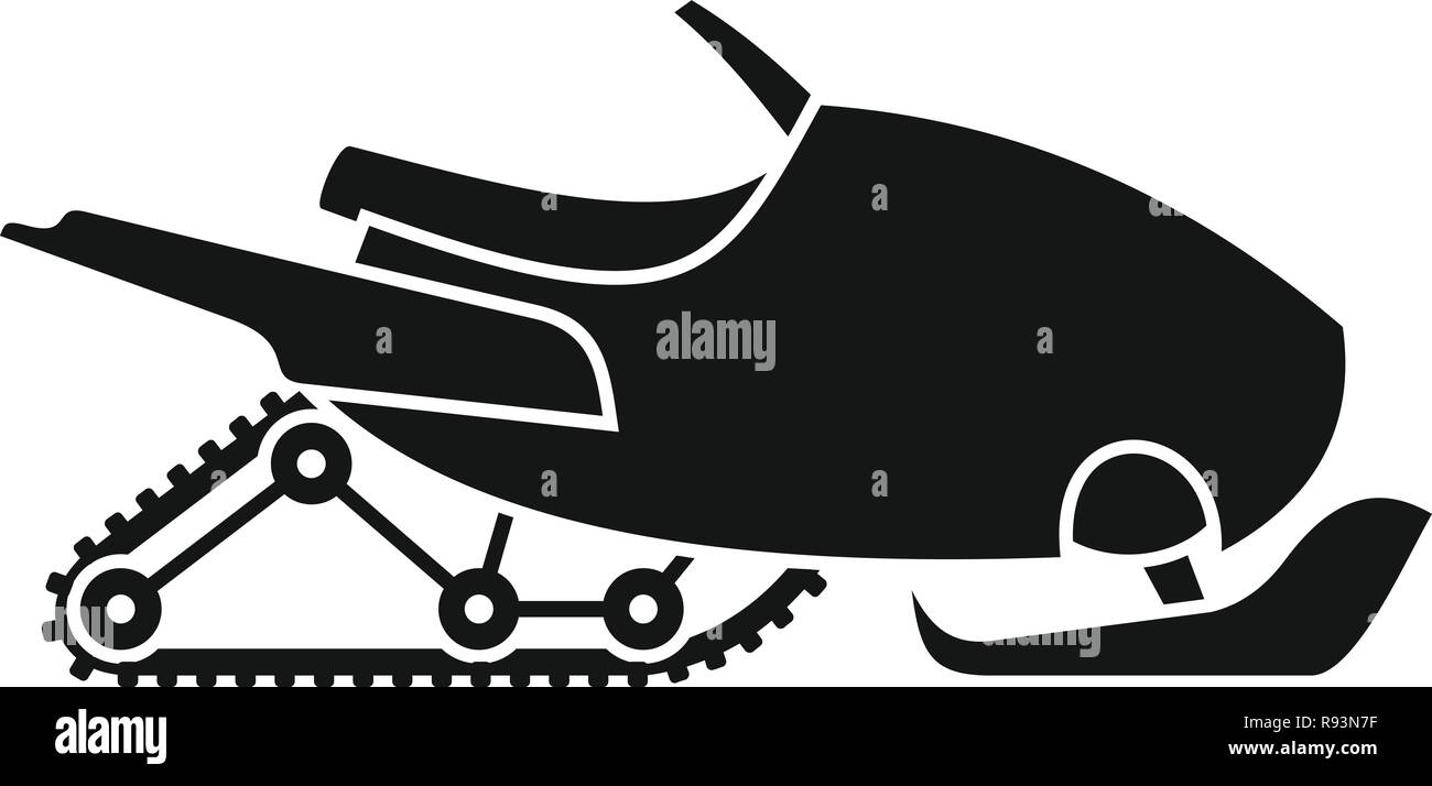 Mountain snowmobile icon. Simple illustration of mountain snowmobile ...