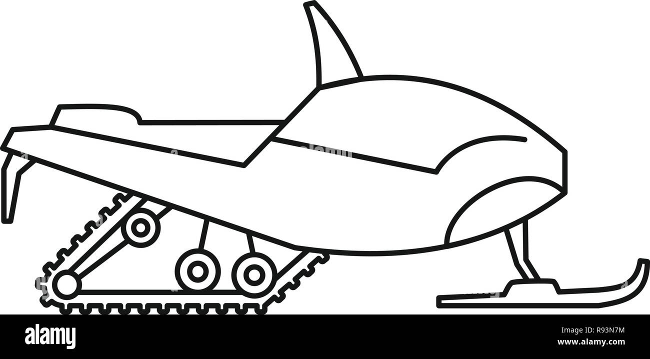 Arctic snowmobile icon. Outline arctic snowmobile vector icon for web ...