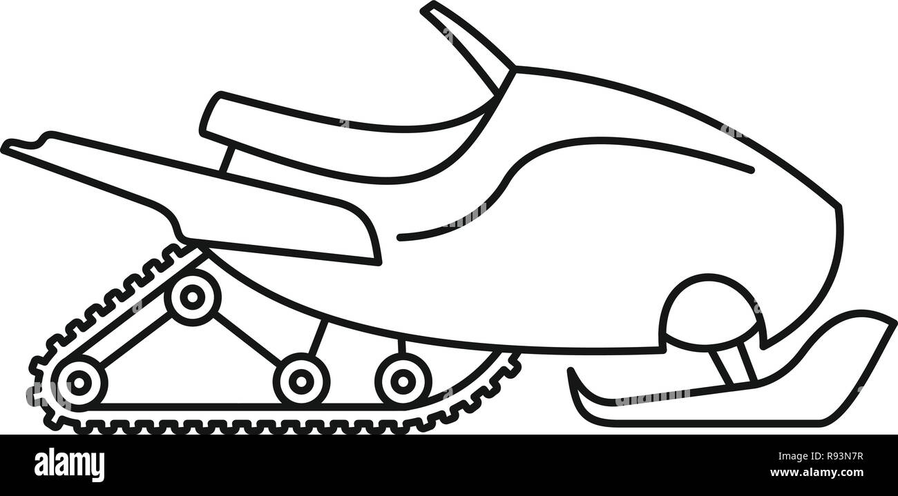 Mountain snowmobile icon. Outline mountain snowmobile vector icon for ...
