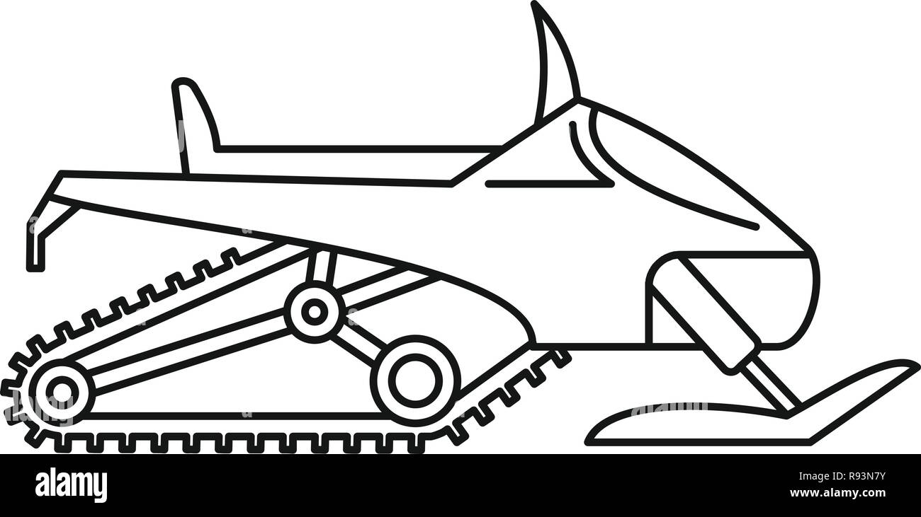 Winter snowmobile icon. Outline winter snowmobile vector icon for web ...