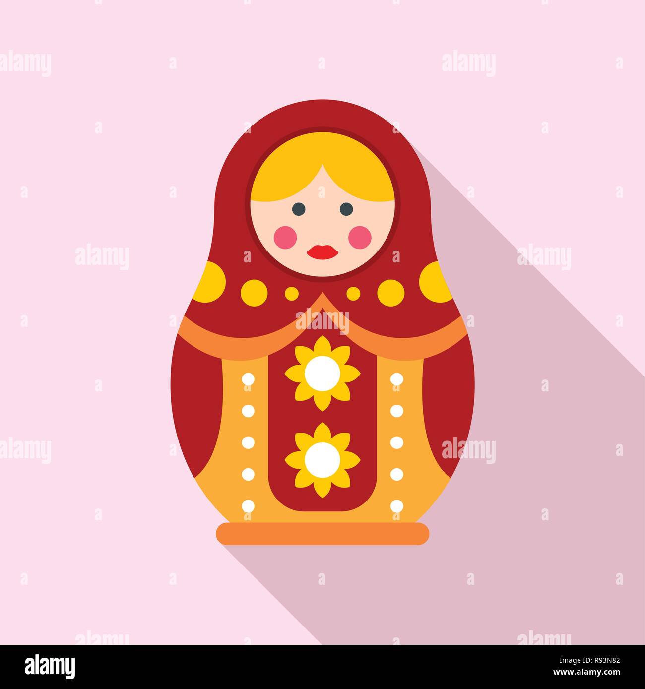 Woman nesting doll icon. Flat illustration of woman nesting doll vector ...