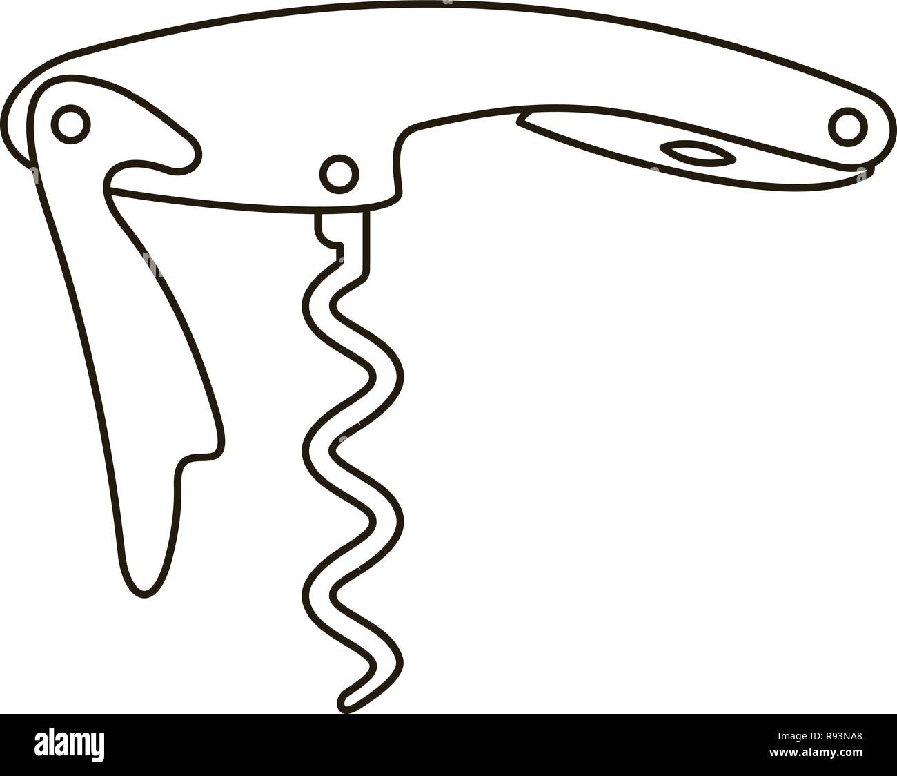 Knife corkscrew icon. Outline knife corkscrew vector icon for web ...