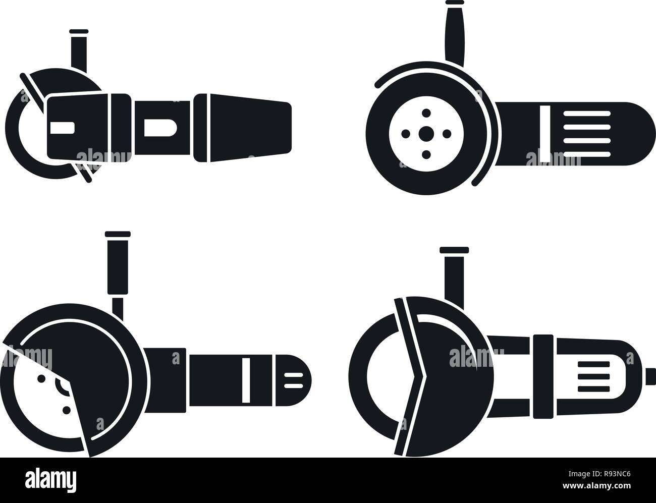 Angle grinder tool icon set. Simple set of angle grinder tool vector ...