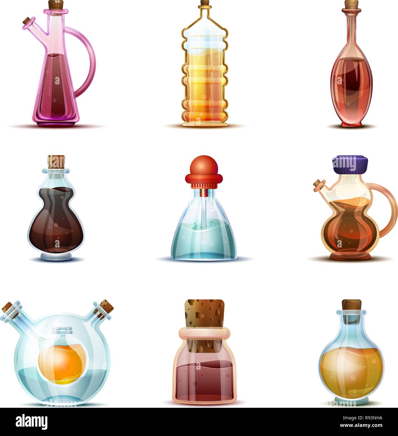 Vinegar icon set. Cartoon set of vinegar vector icons for web design ...