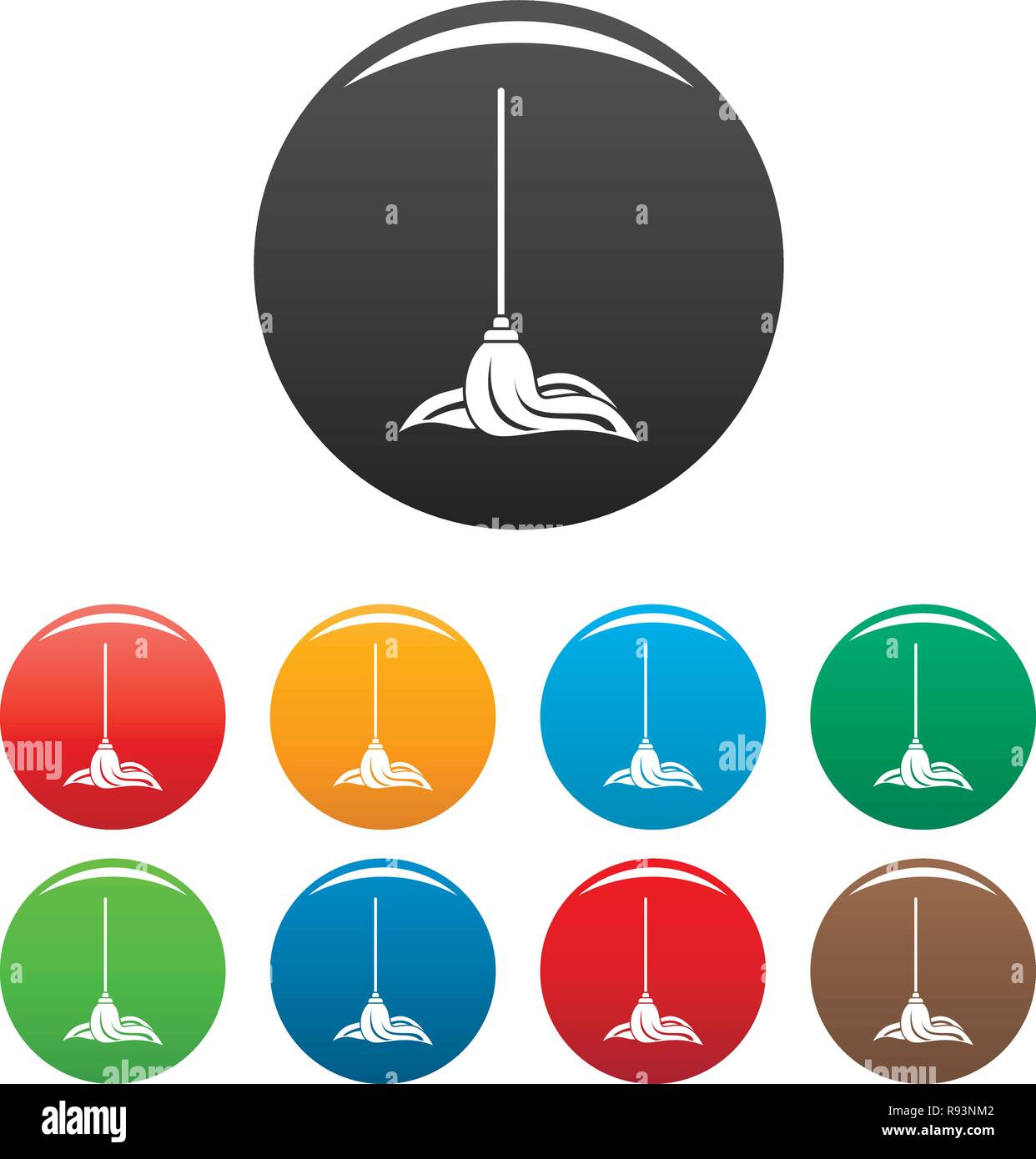 Mop icons set 9 color vector isolated on white for any design Stock ...