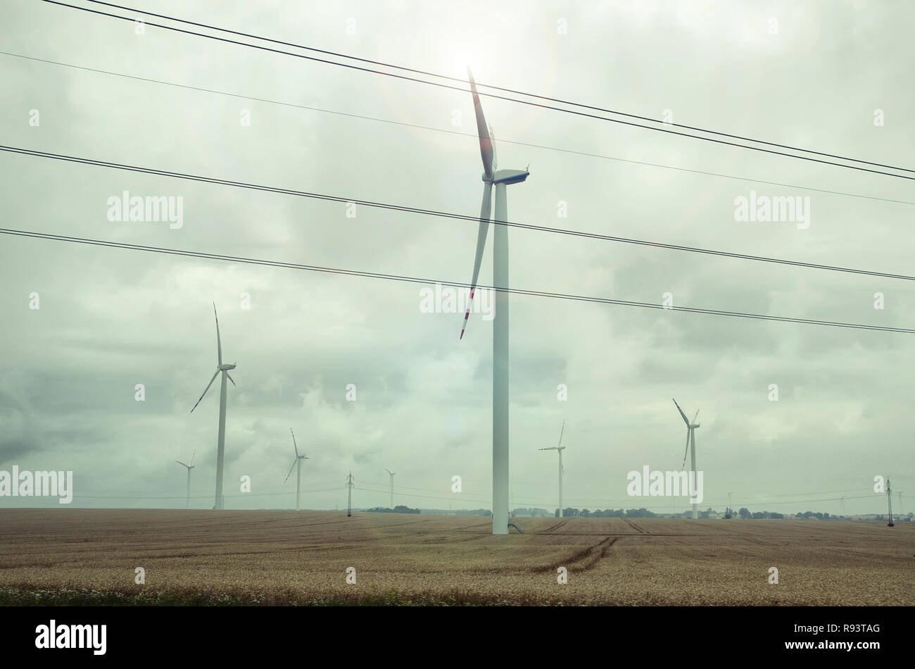 Wind turbine generators in field hi-res stock photography and images ...
