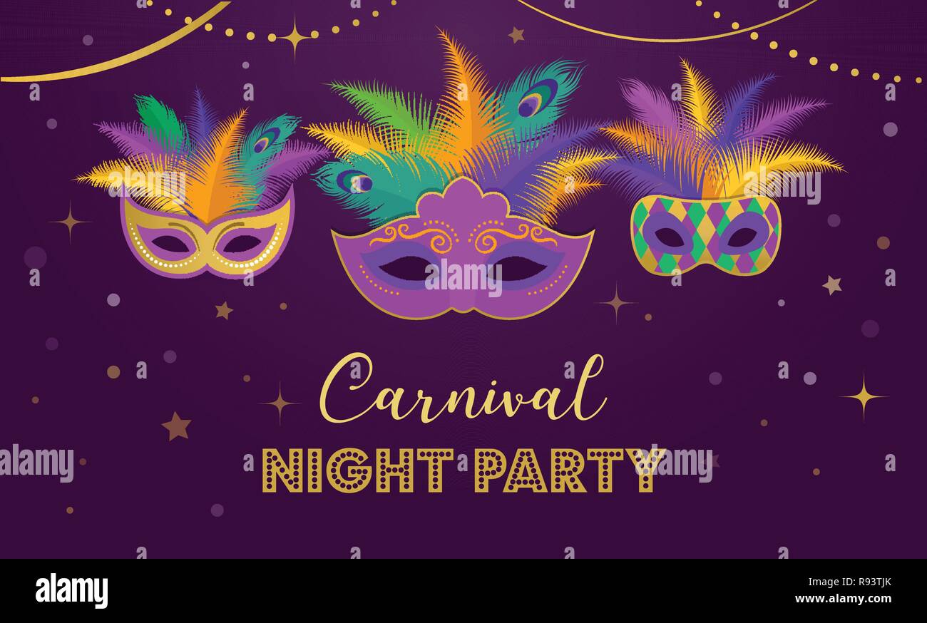 Mardi Gras - Fat Tuesday Carnival celebration template Stock Vector ...
