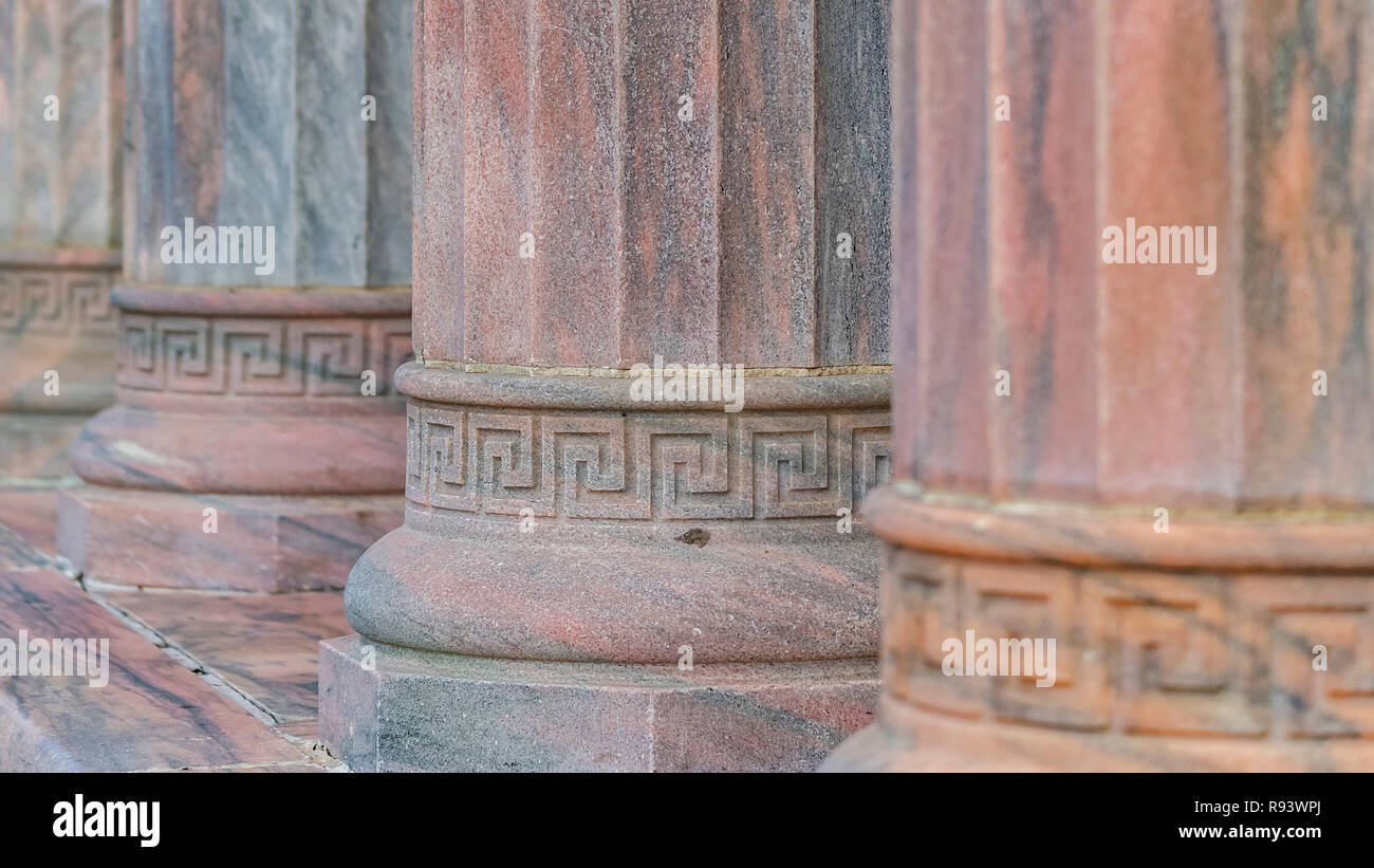 Detail view of massive columns of a building Stock Photo - Alamy