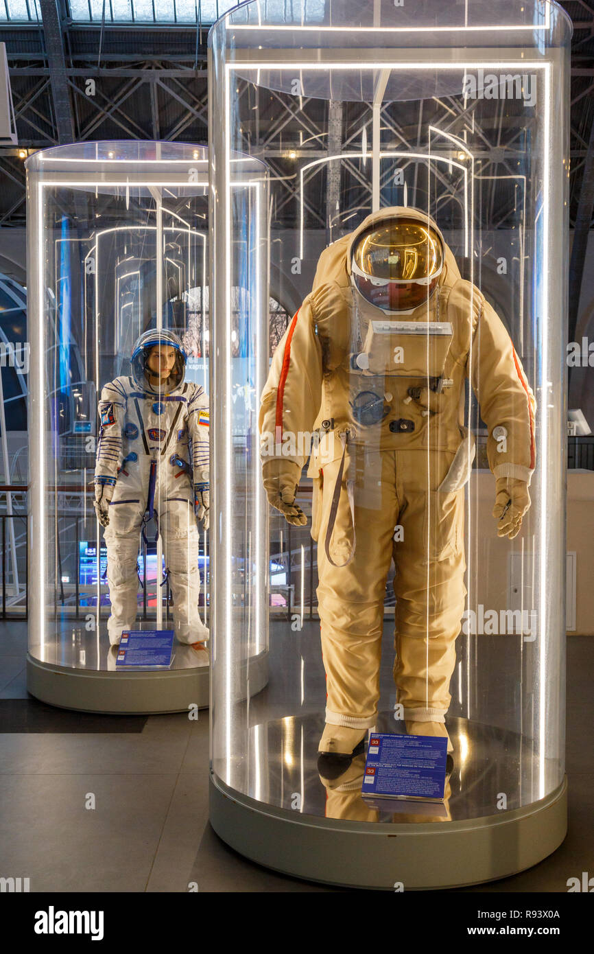 Moscow, Russia - November 28, 2018: Russian astronaut spacesuits in ...