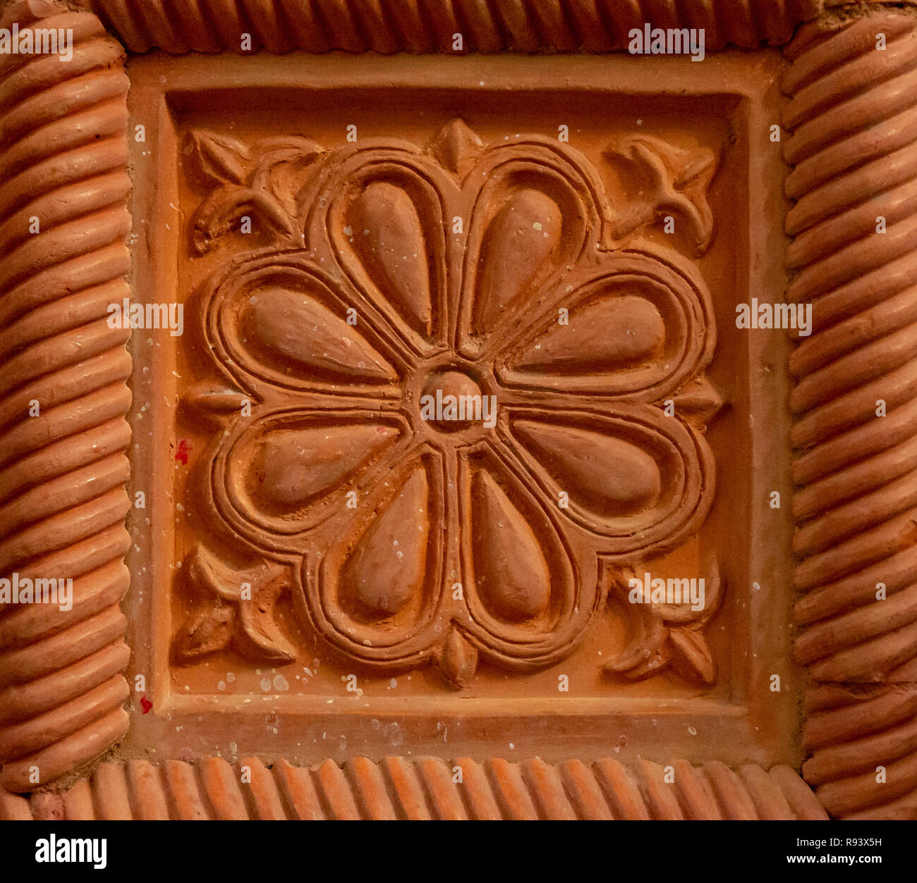 Traditional russian ornament on clay oven tiles Stock Photo - Alamy