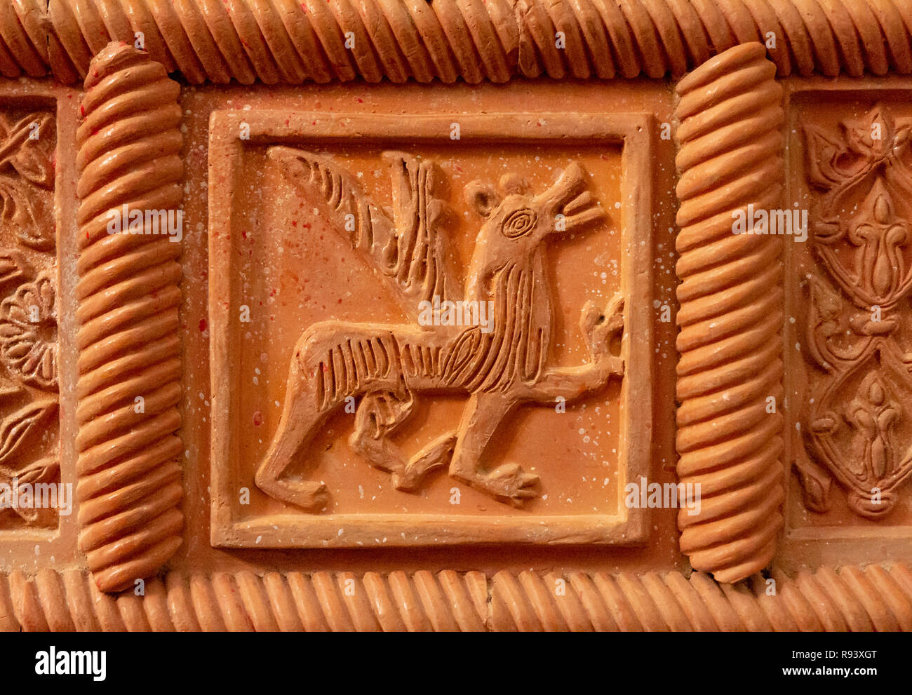 Traditional russian ornament on clay oven tiles Stock Photo - Alamy