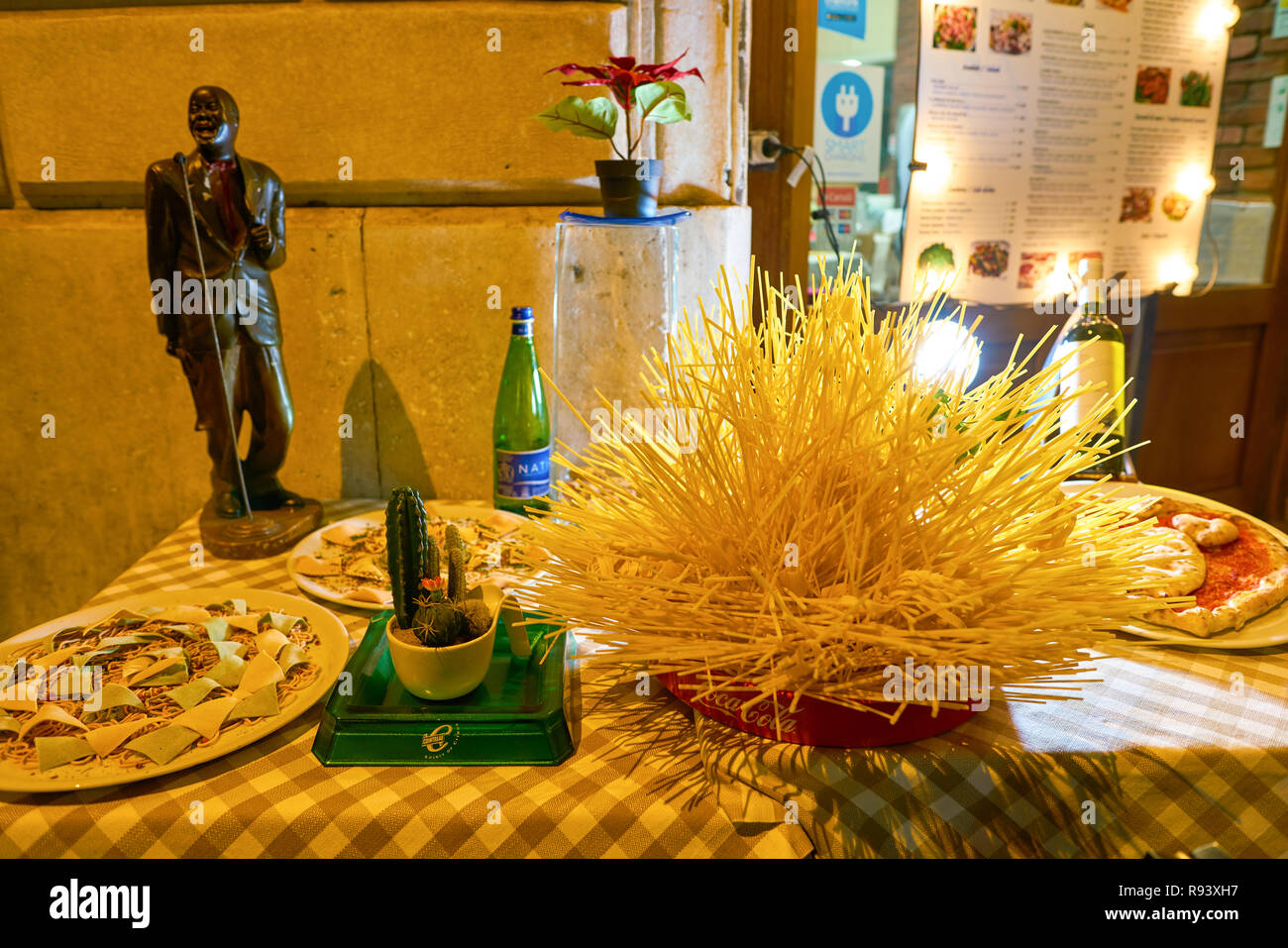 ROME, ITALY - CIRCA NOVEMBER, 2017: food on display at a restaurant in ...