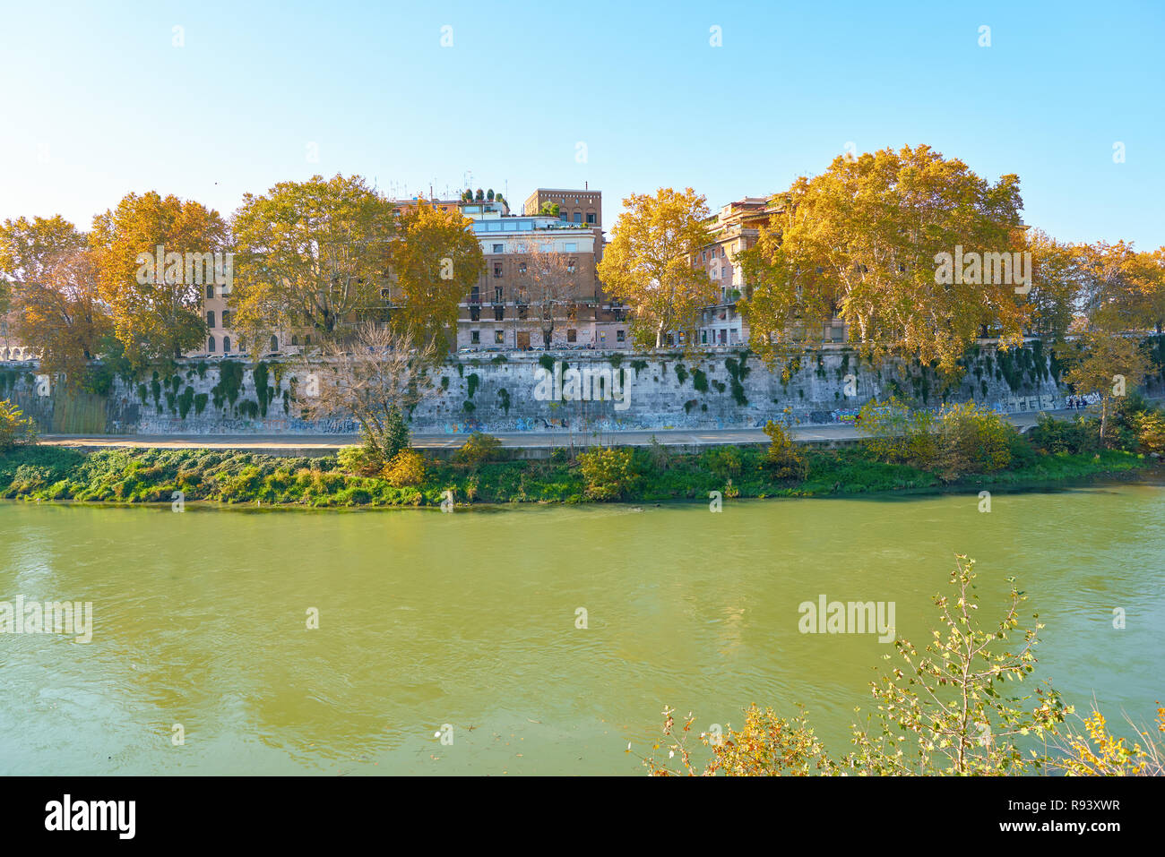 ROME, ITALY - CIRCA NOVEMBER, 2017: view of Tiber riverside and ...
