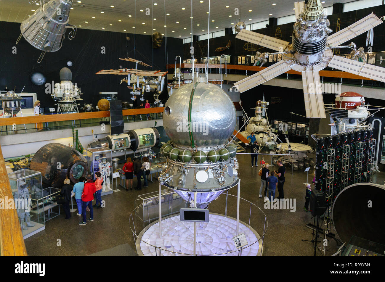 Kaluga, Russia, September 17, 2017: Interior of the Cosmonautics Museum ...