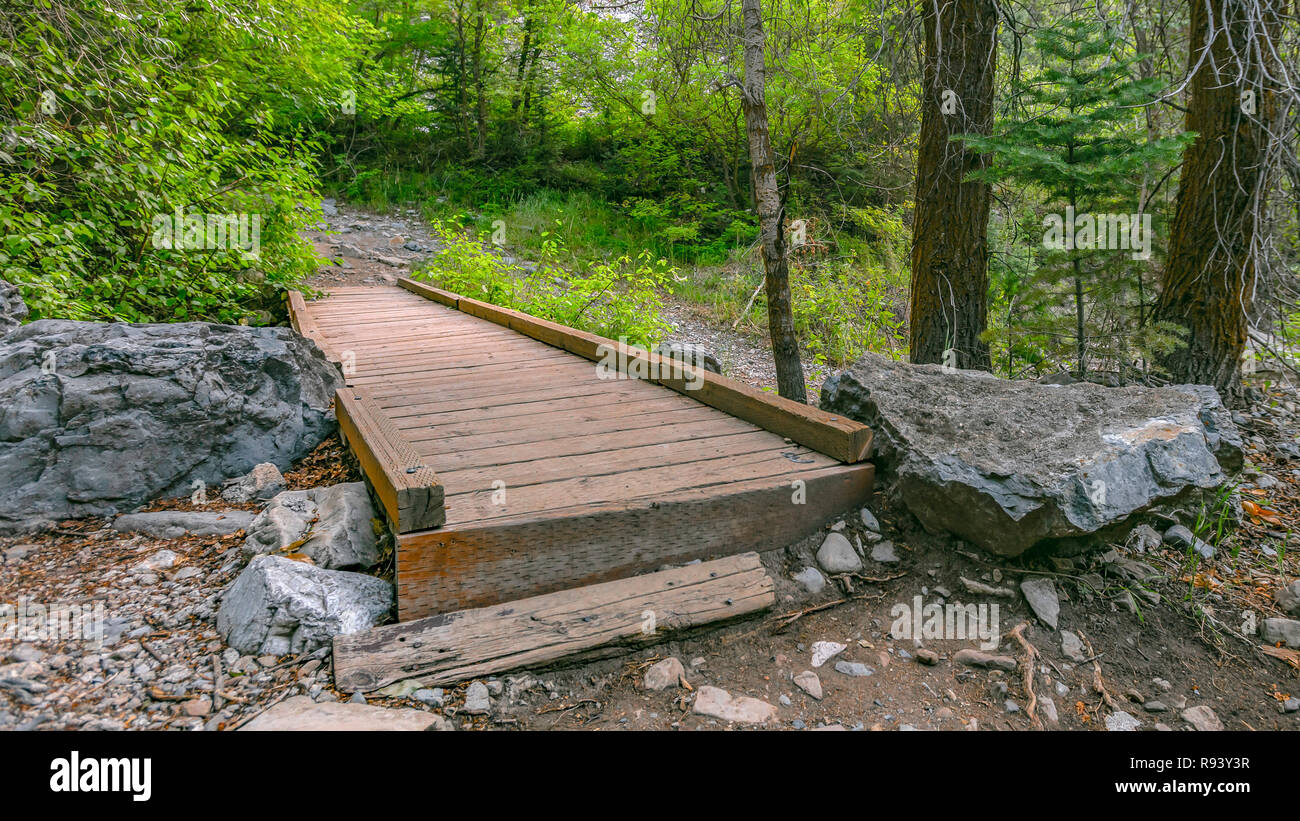 Short and narrow bridge in Provo Utah hiking trail Stock Photo - Alamy