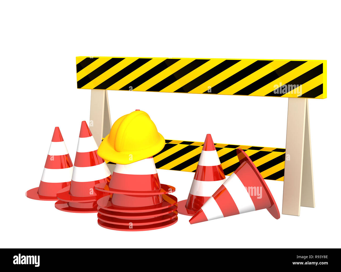 White road barrier red Cut Out Stock Images & Pictures - Alamy