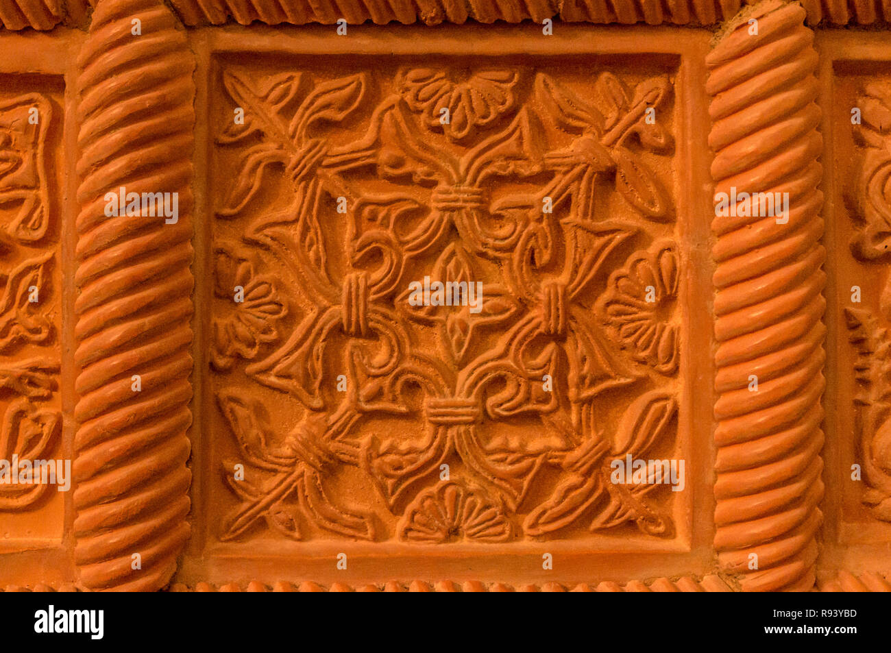 Traditional russian ornament on clay oven tiles Stock Photo - Alamy