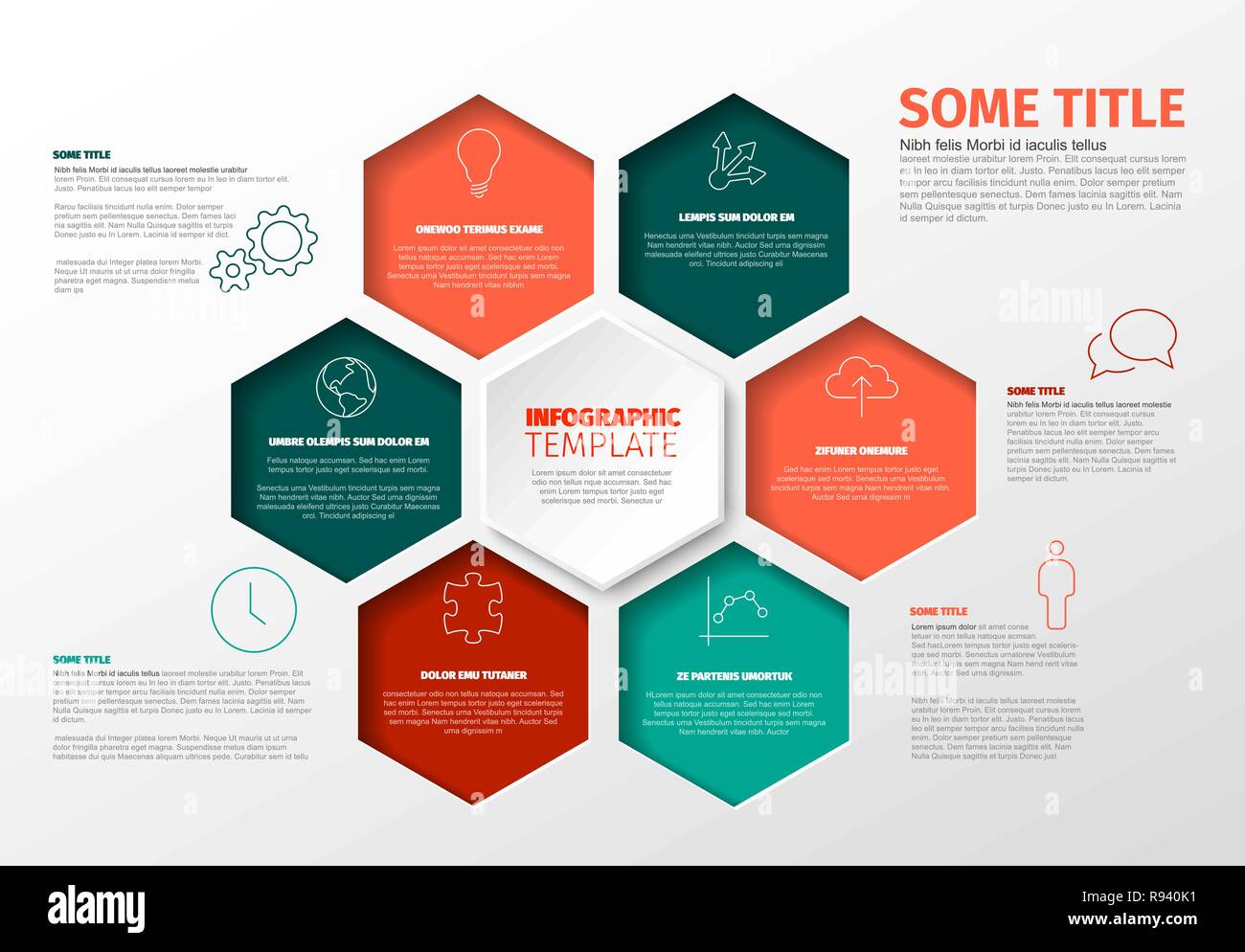 Vector Minimalist red and teal color Infographic report template with ...