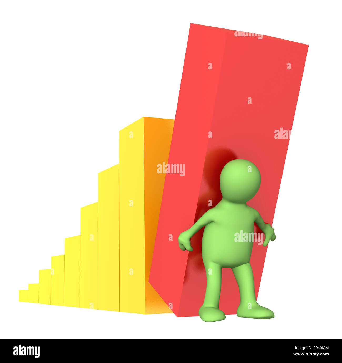 3d puppet, installing the diagram. Over white Stock Photo - Alamy