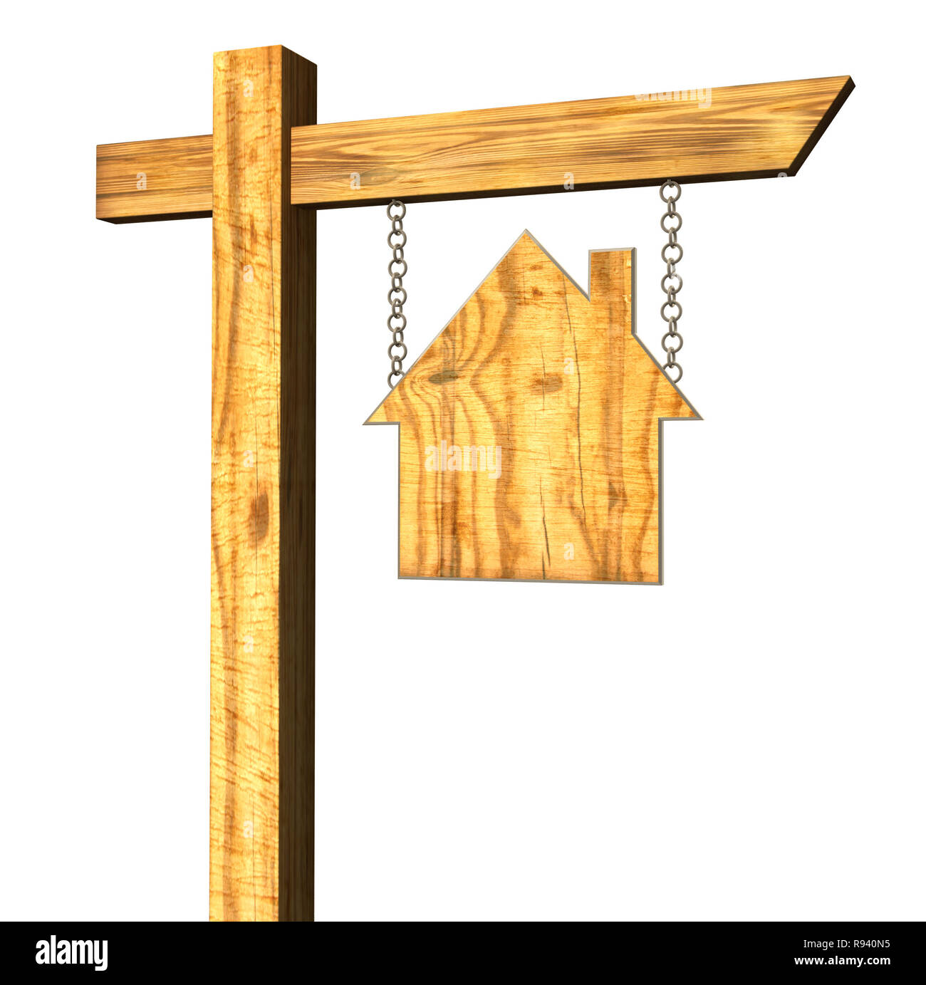 Signboard - house for sale. 3d render Stock Photo - Alamy