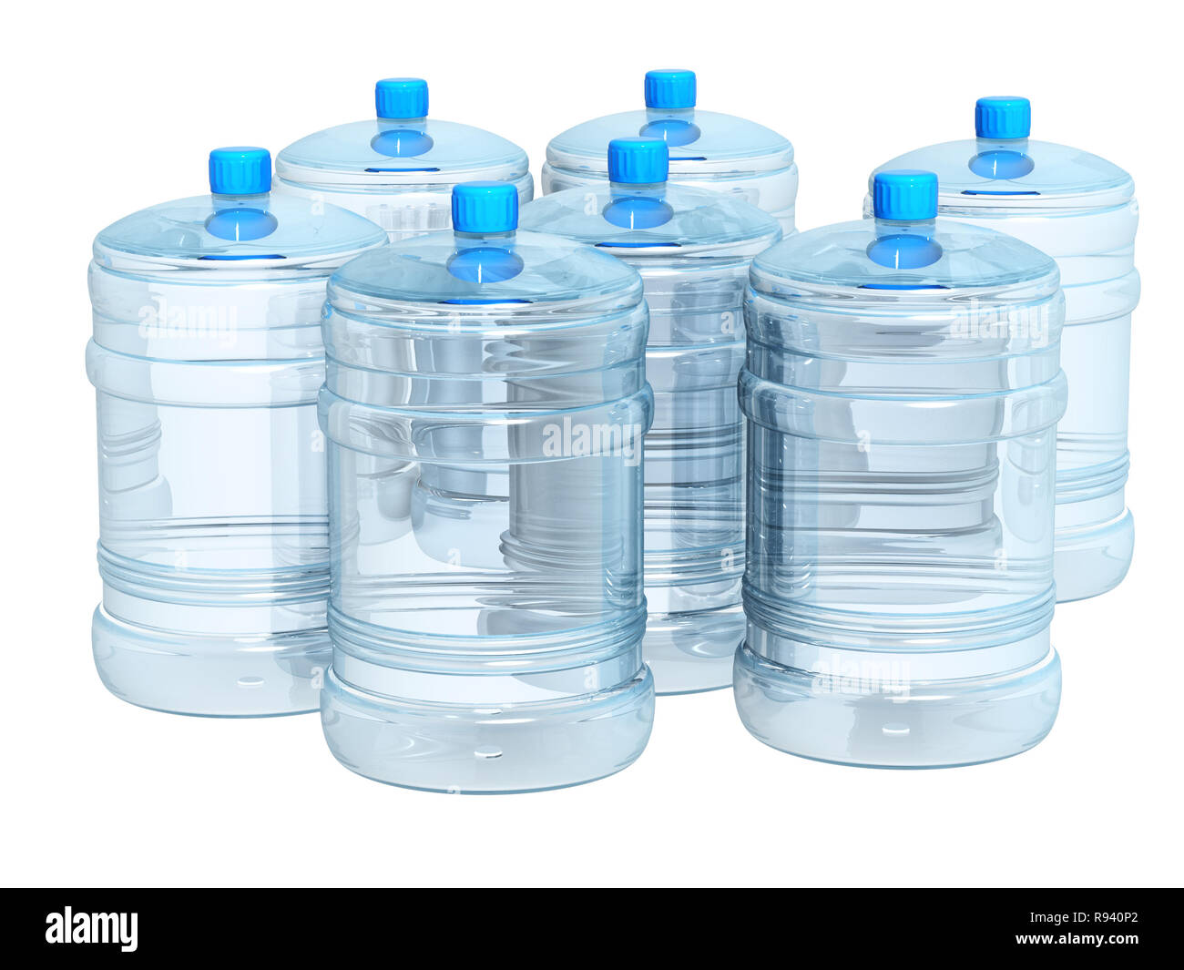 Plastic bottles of clean water. Objects isolated over white Stock Photo ...