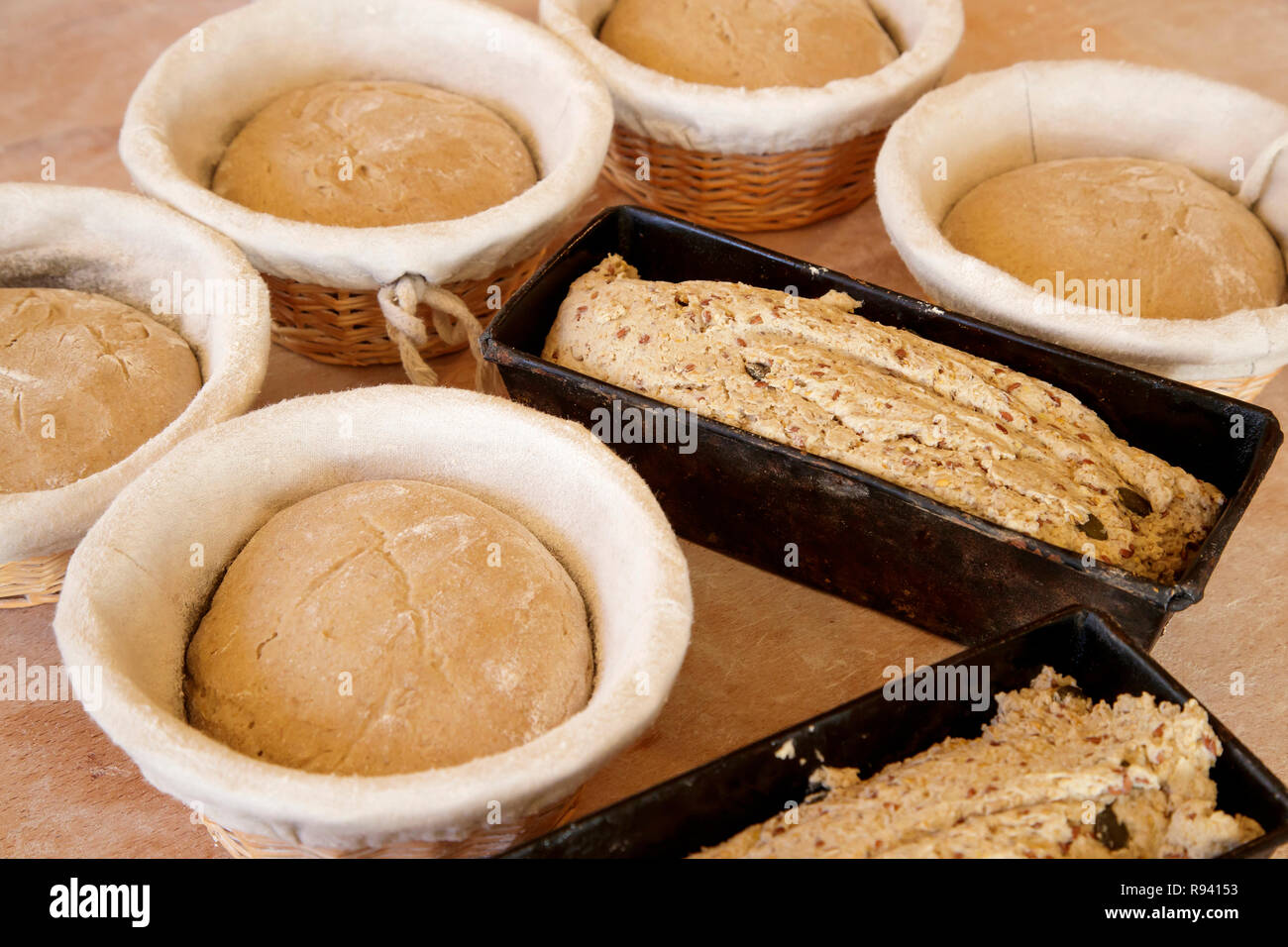 Traditional making of organic bread Stock Photo - Alamy