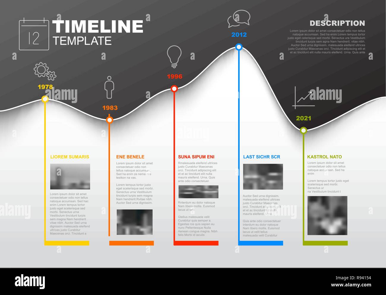 Vector Infographic Company Milestones Timeline Template with graph ...