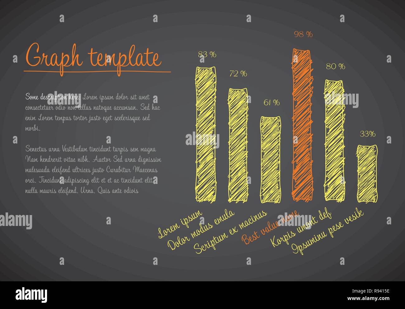Vector statistics handdrawn column vertical graph template for your ...