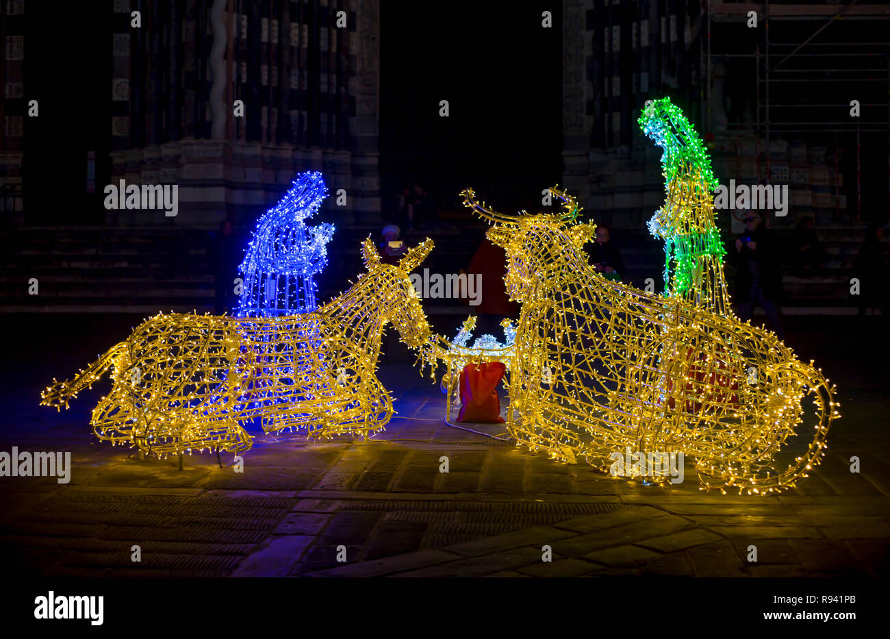 GENOA, ITALY, DECEMBER 11, 2018 - Close-up of Christmas nativity scene ...