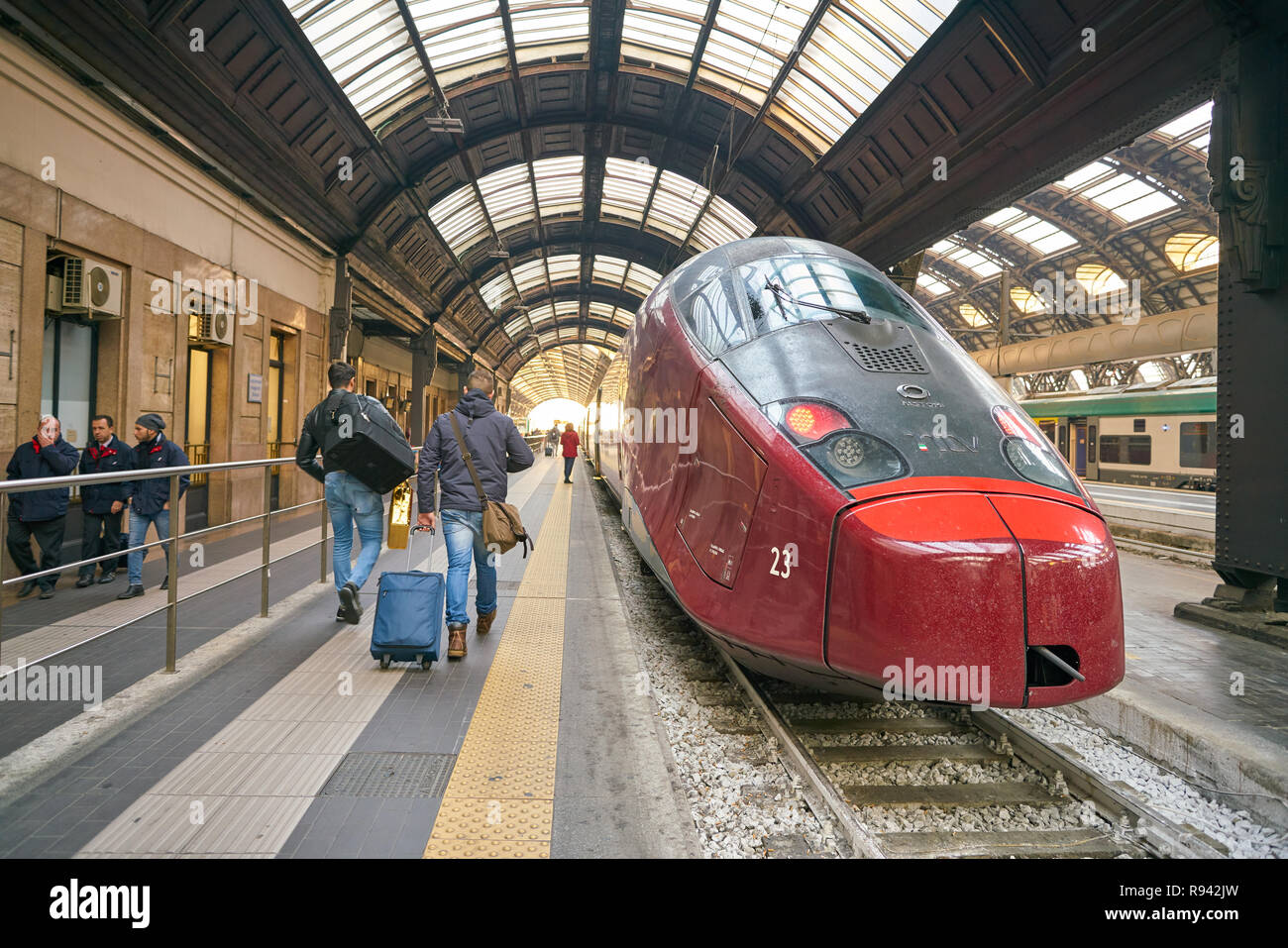 High Speed Train Milan Station Italy Stock Photos & High Speed Train ...