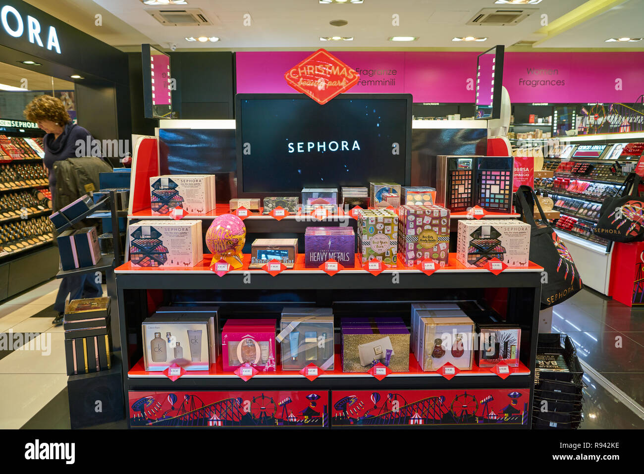MILAN, ITALY - CIRCA NOVEMBER, 2017: inside Sephora store in Milan ...