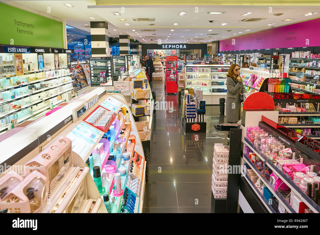 MILAN, ITALY - CIRCA NOVEMBER, 2017: inside Sephora store in Milan ...