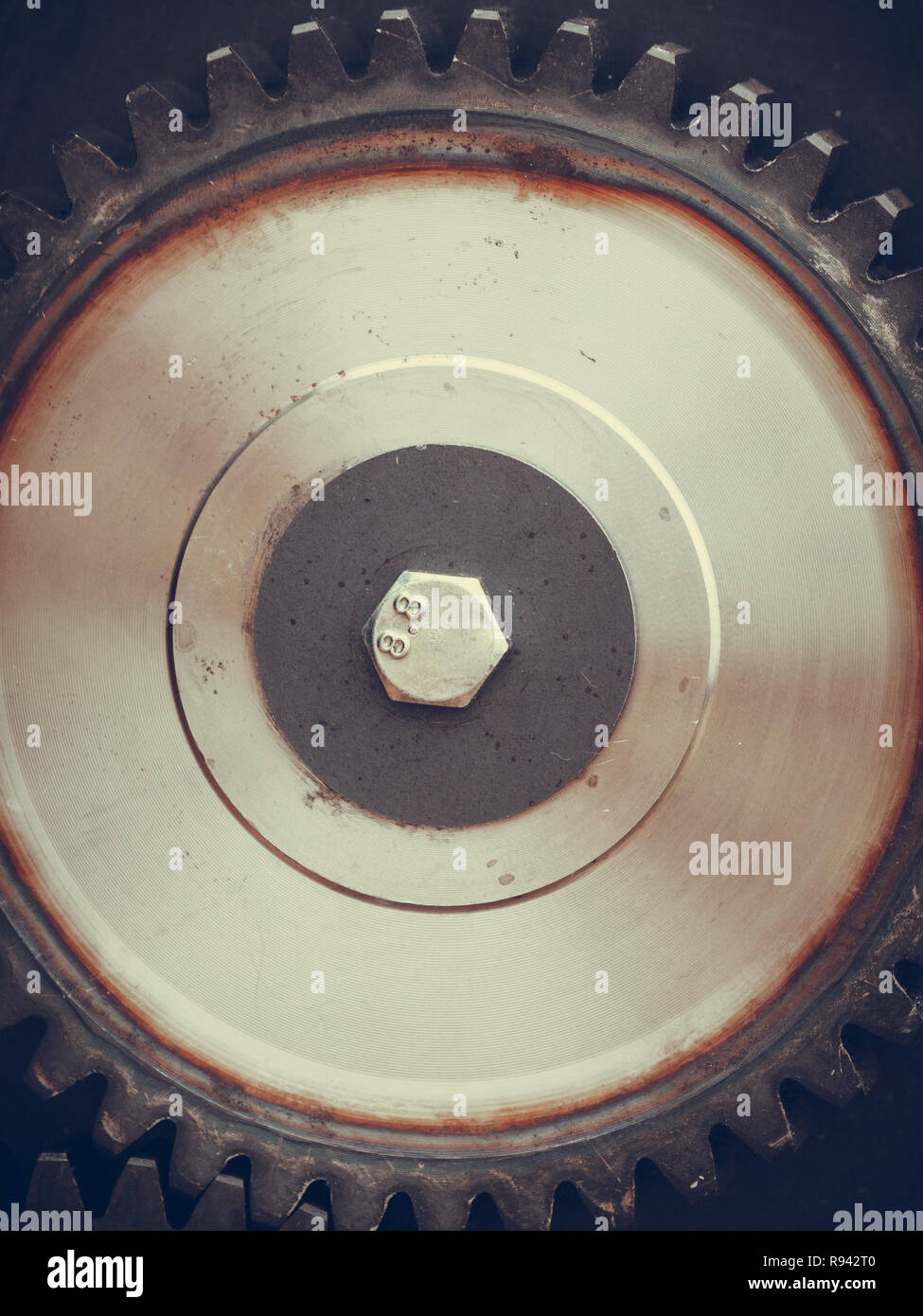 Sprocket gear made of steel close up. Industrial, machinery objects ...