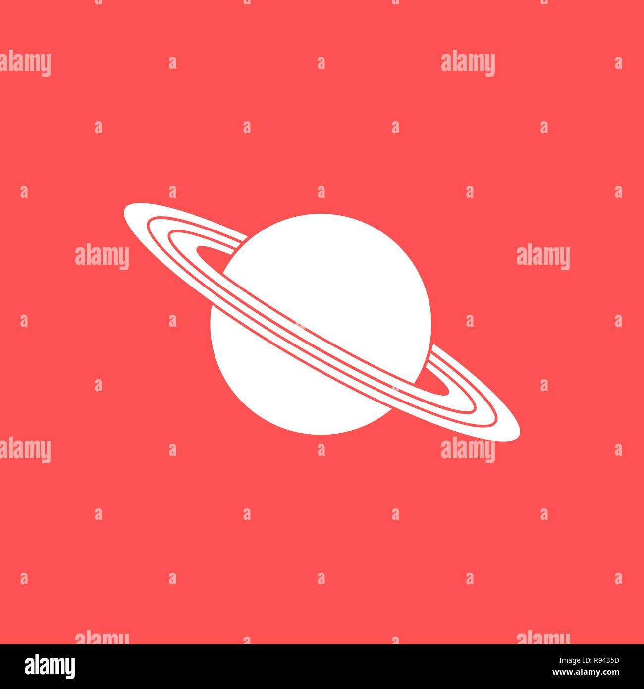 Vector illustration of the planet Saturn with ring system. Design for ...
