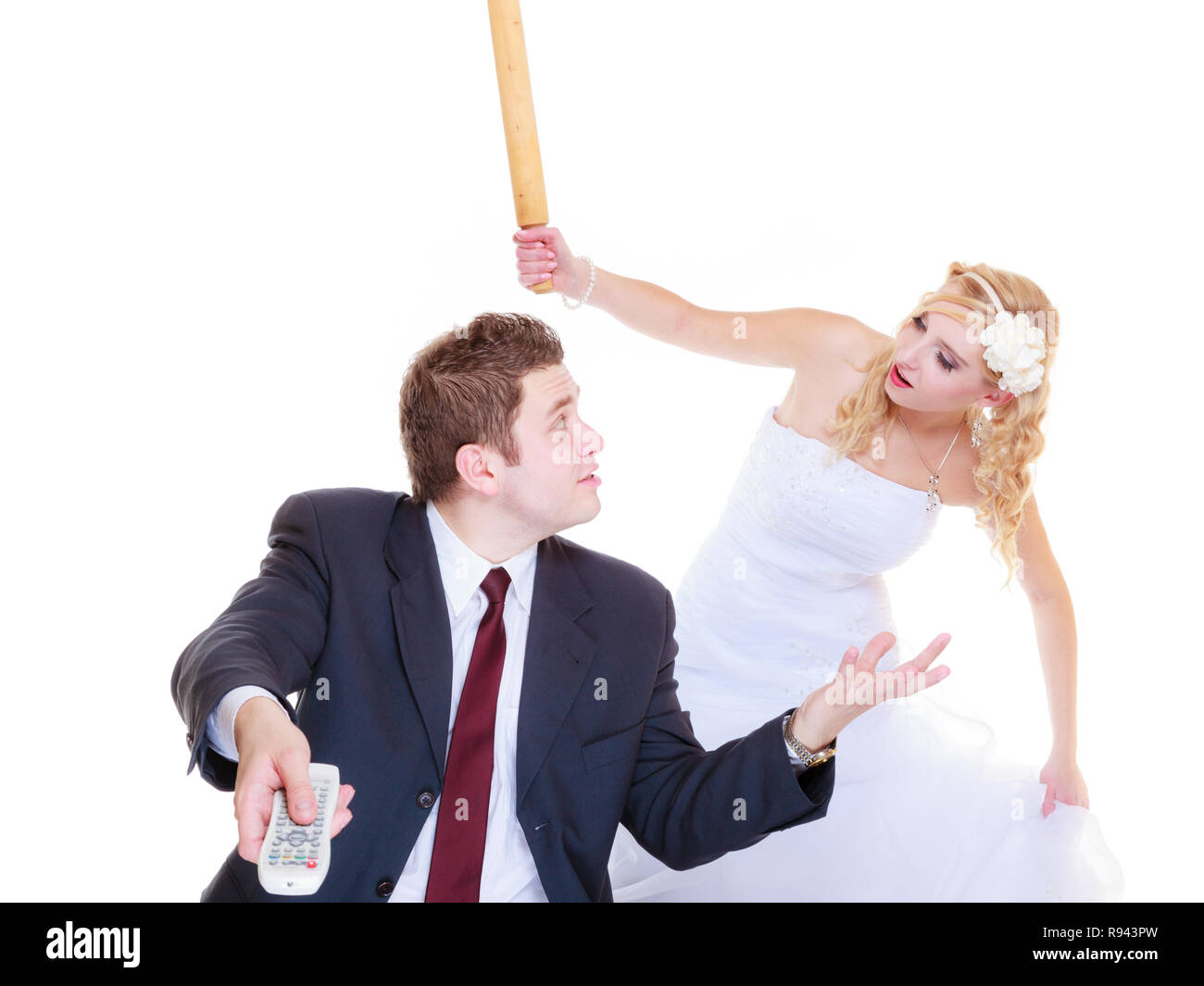 Woman yelling at tv hi-res stock photography and images - Alamy