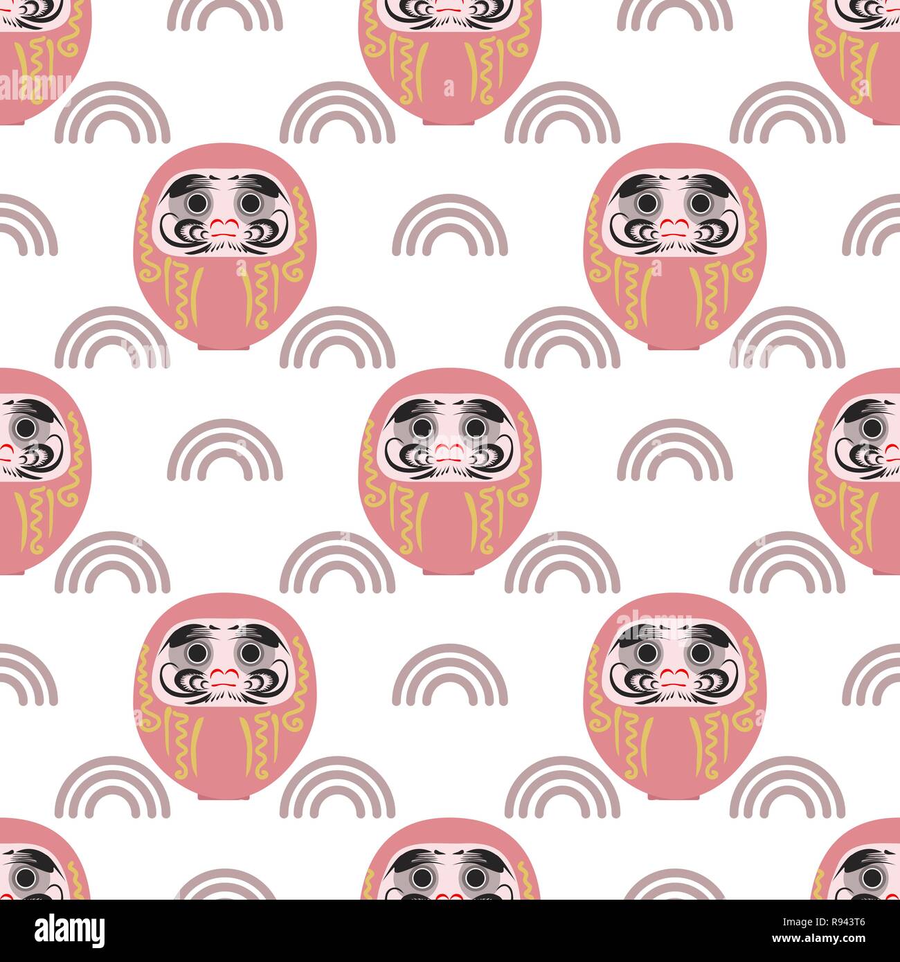 Happy New Year 2019 seamless pattern with daruma - Japanese traditional ...