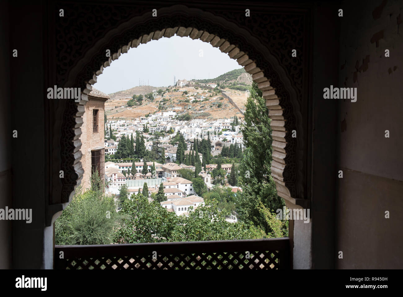 Aerial view historic alhambra palace hi-res stock photography and ...