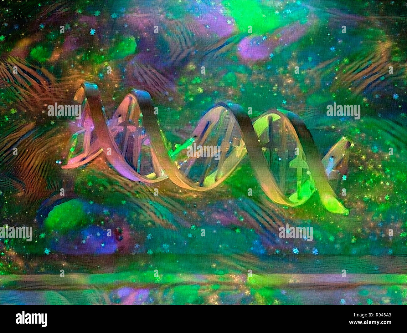Colorful painting. DNA Strand Stock Photo - Alamy
