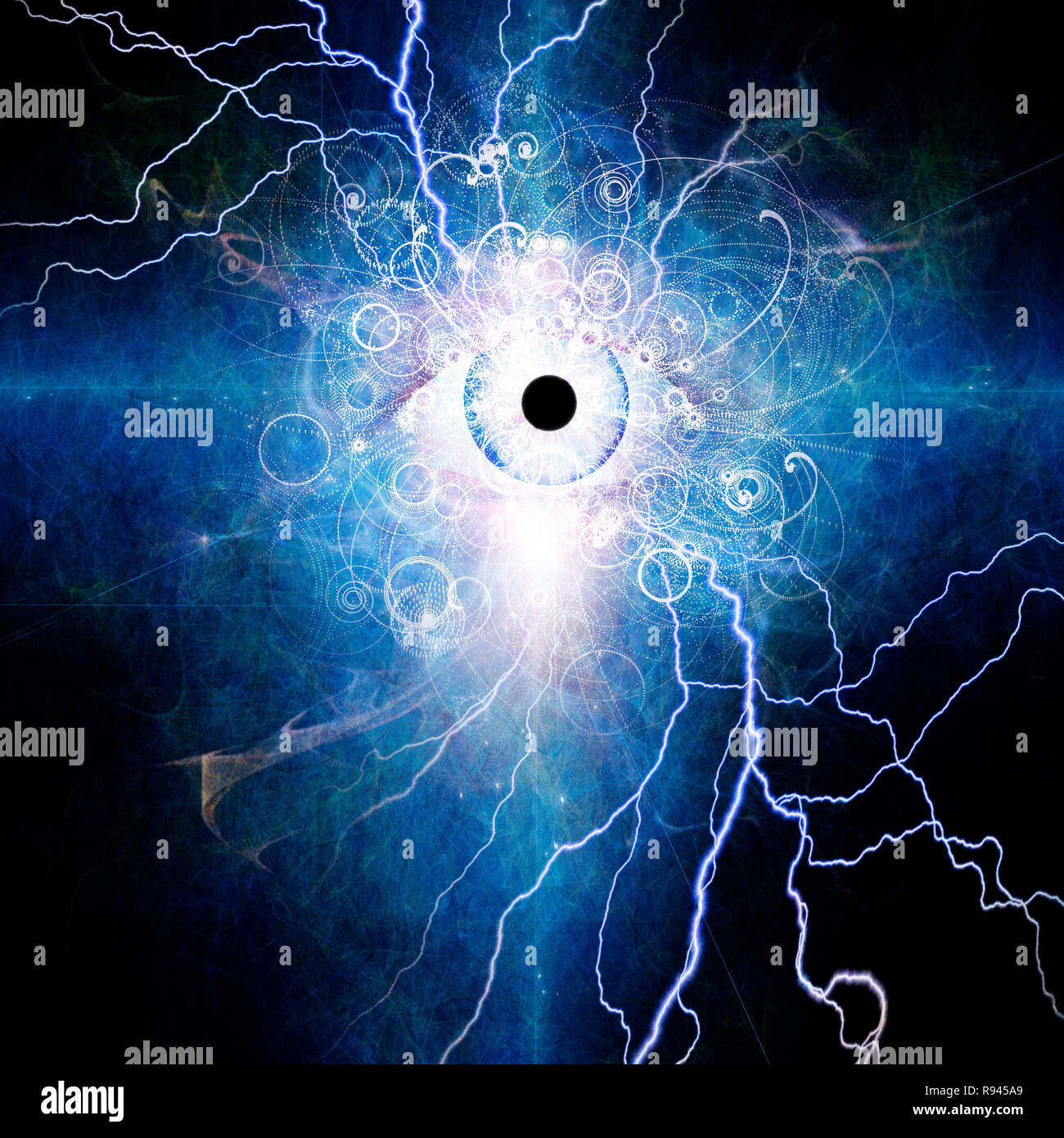 Eye with lightnings design Stock Photo - Alamy