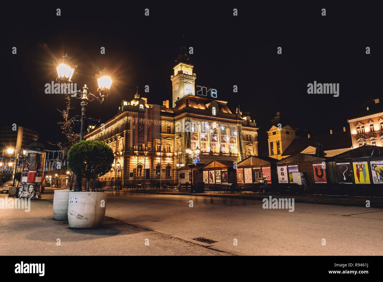 Name of Mary Church and Freedom Square in Novi Sad Stock Photo - Alamy