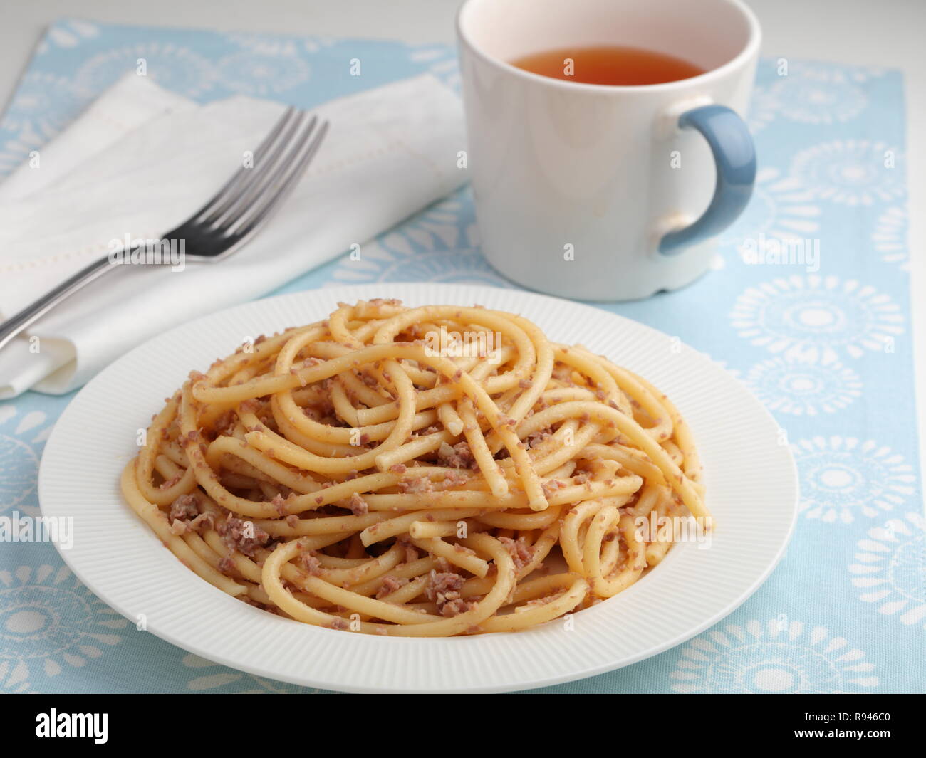 Russian pasta Navy Style closeup Stock Photo - Alamy