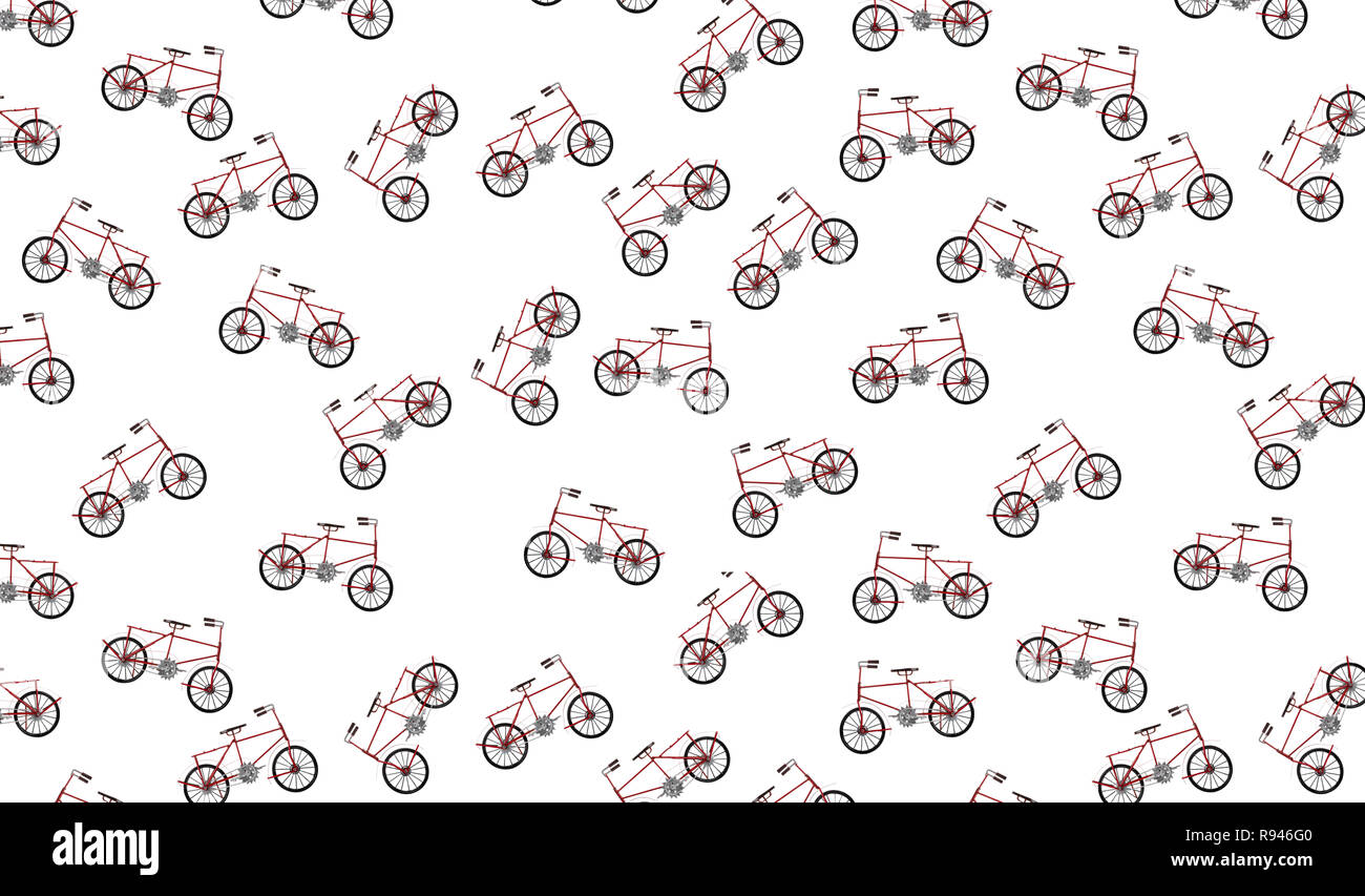 Vintage bike pattern isolated on white background Stock Photo - Alamy