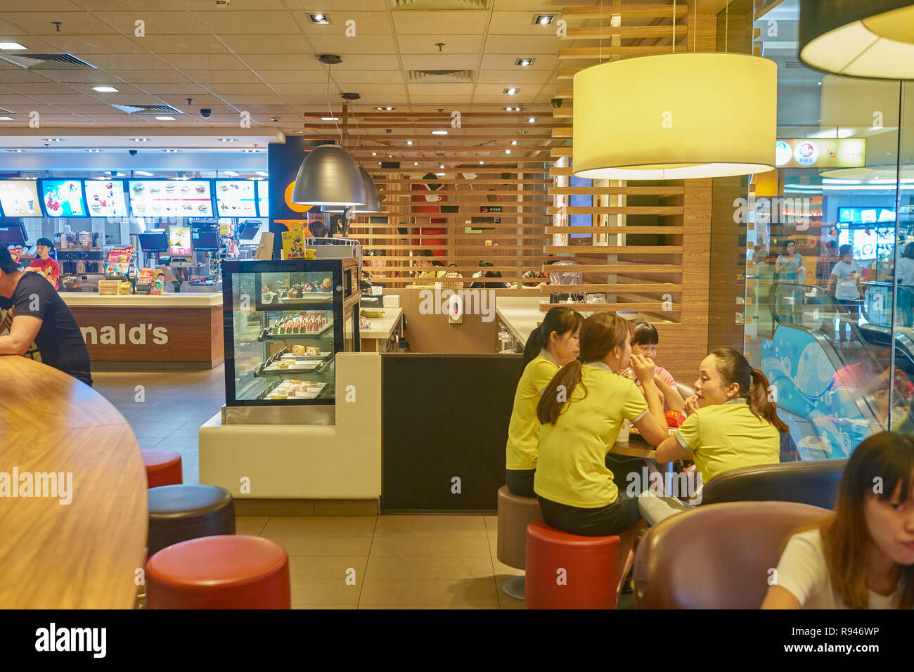SHENZHEN, CHINA - CIRCA OCTOBER, 2015: inside McDonald's restaurant in ...