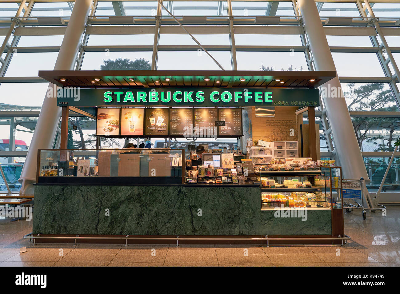 INCHEON, SOUTH KOREA - CIRCA JUNE, 2017: Starbucks at Incheon ...