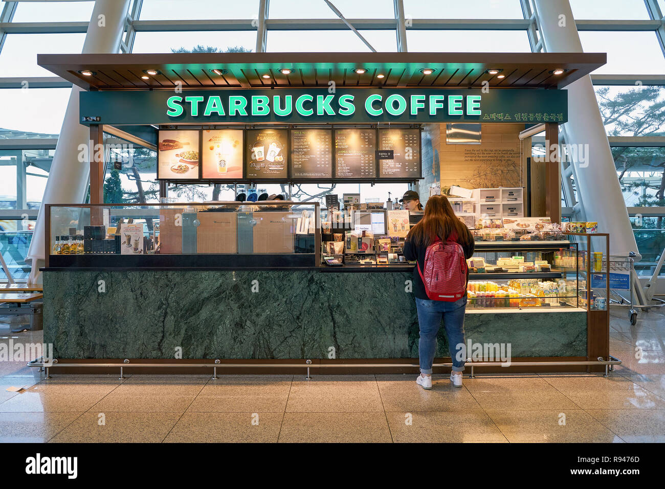 INCHEON, SOUTH KOREA - CIRCA JUNE, 2017: Starbucks at Incheon ...