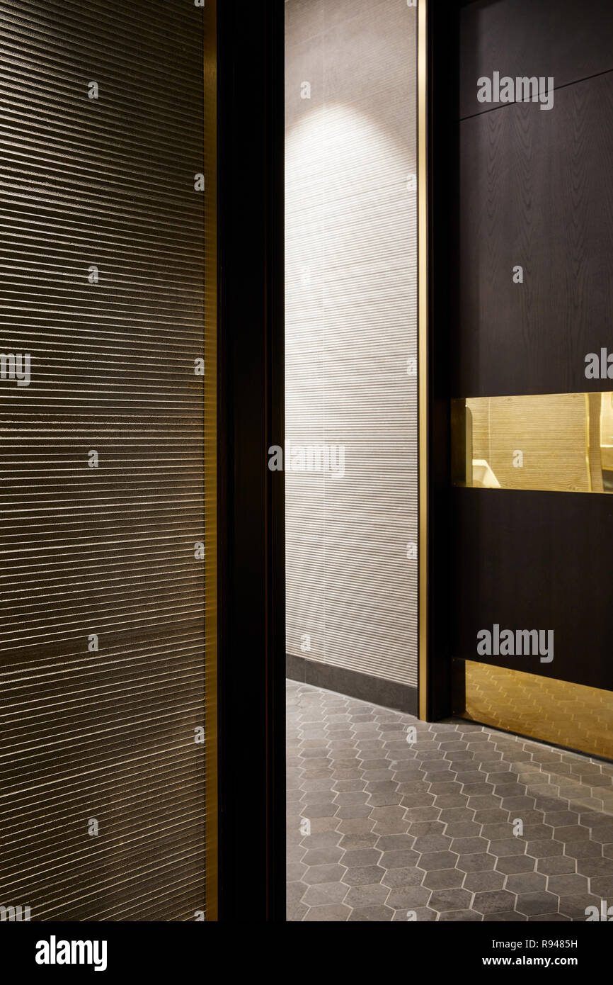 Corridor cladding and floor tiles. Royal China Club, London, United ...